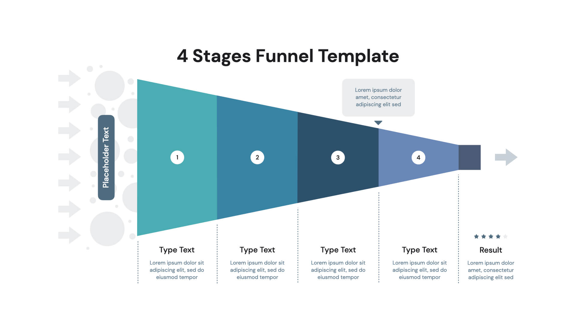 4 Stages Horizontal Funnel Template - Free Download | HiSlide.io